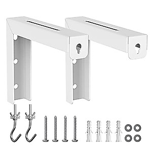 WALI Universal Projector Screen Ceiling Mount, Wall Hanging Mount L-Brackets, 6 inch Adjustable Extension with Hook Kit, Perfect Projector Screen Placement Hold up to 66 lbs (PSM001-W), White