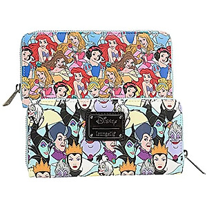 Loungefly Disney Princess and Villains Wallet Zip Around Clutch Faux Leather
