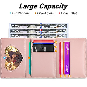 YINHEXI Wallet for Women, Womens Wallet Card Holder, Small Bifold RFID Blocking Purse, Cute Small Leather Pocket Wallet for Women, Girls, Ladies Mini Short Purse