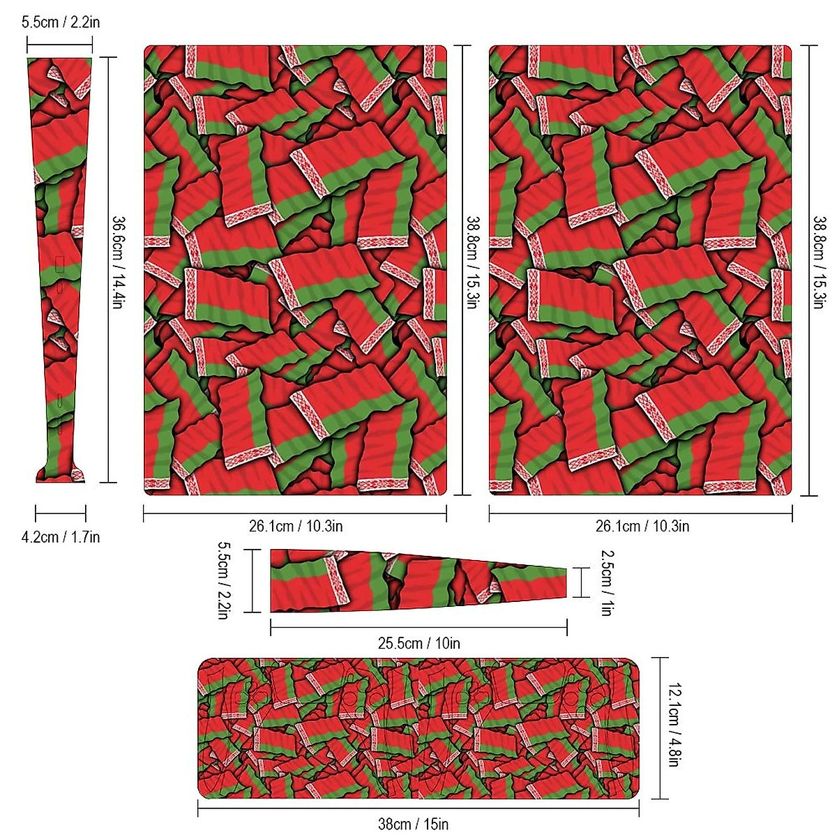 Belarusian Flag Compatible with PS5 Console and Controller Sticker Skin, Durable, Scratch-Resistant, and Bubble-Free (Digital Version)