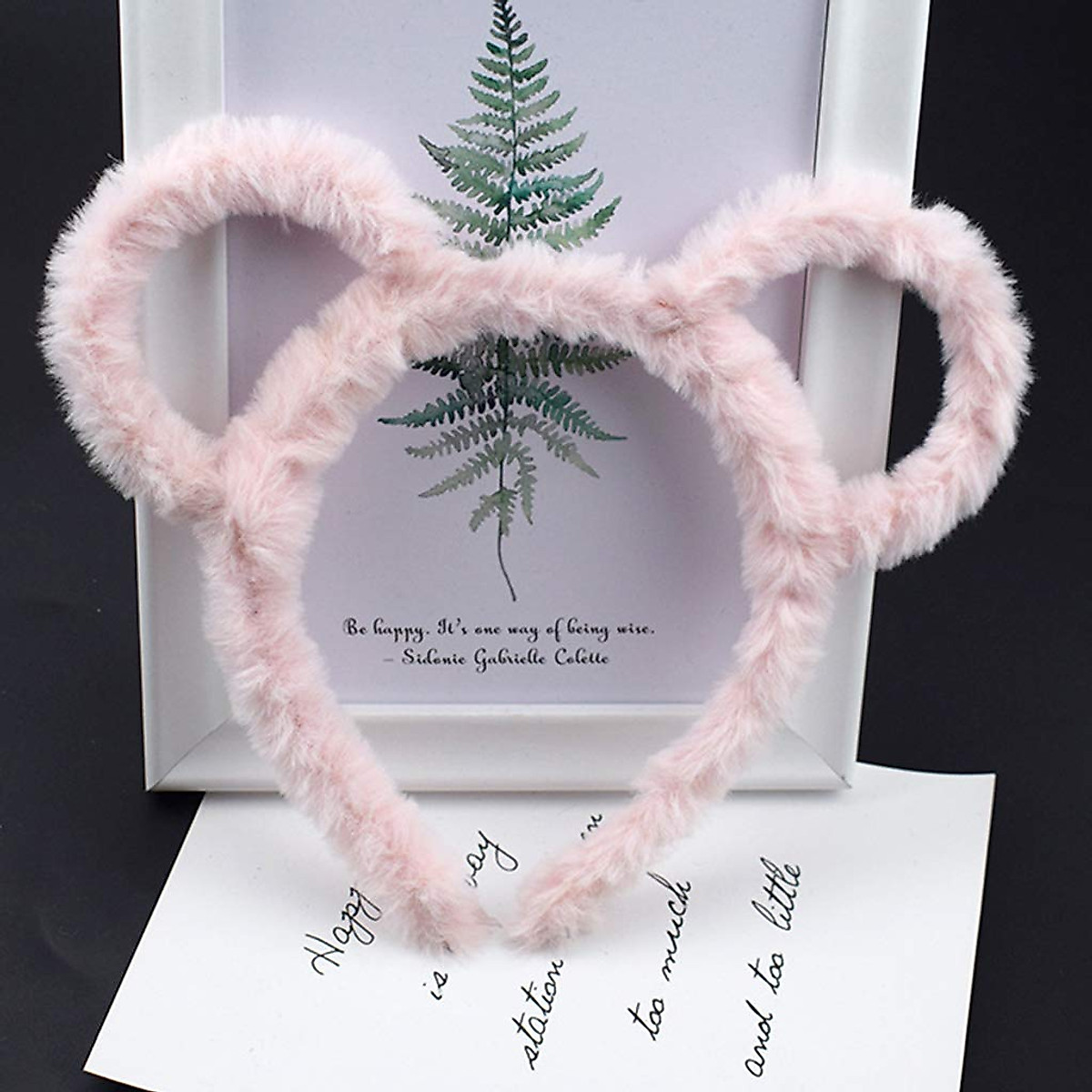 KUFptva Women Mouse Bear Ears Headband Winter Thick Plush Hair Hoop Round Ear Hairband Makeup Bandana Hair Accessories (PL)