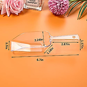 Plastic Serving Tongs Mini Kitchen Tongs Kitchen Tongs Utility and Plastic Kitchen Scoops Clear Ice Scoop Mini Clear Buffet Scoop for Candy Dessert Buffet Ice (12)