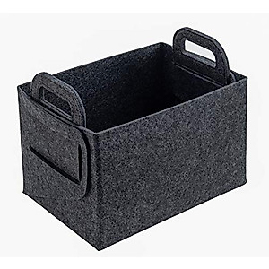 Minoisome Foldable Storage Baskets with Carry Handles Felt Fabric Collapsible Storage Cubes Bin for Organizing Toys Clothes Gifts Closet Shelves Kids Room Laundry Office