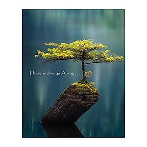 There Is Always A Way- Inspirational Quotes Wall Art, Motivational Typographic Tree Print, Positive Quotes Wall Decor for Home Wall Art, Office Wall Decor, School & Dorm Wall Decor. Unframed-8x10"