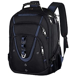 17.3 Laptop Backpack for Men Women, Extra Large Travel laptop Backpack with Rain Cover, TSA Friendly Flight Approved with RFID Anti Theft Pocket and USB Charger Port, Water Resistant School BookBag