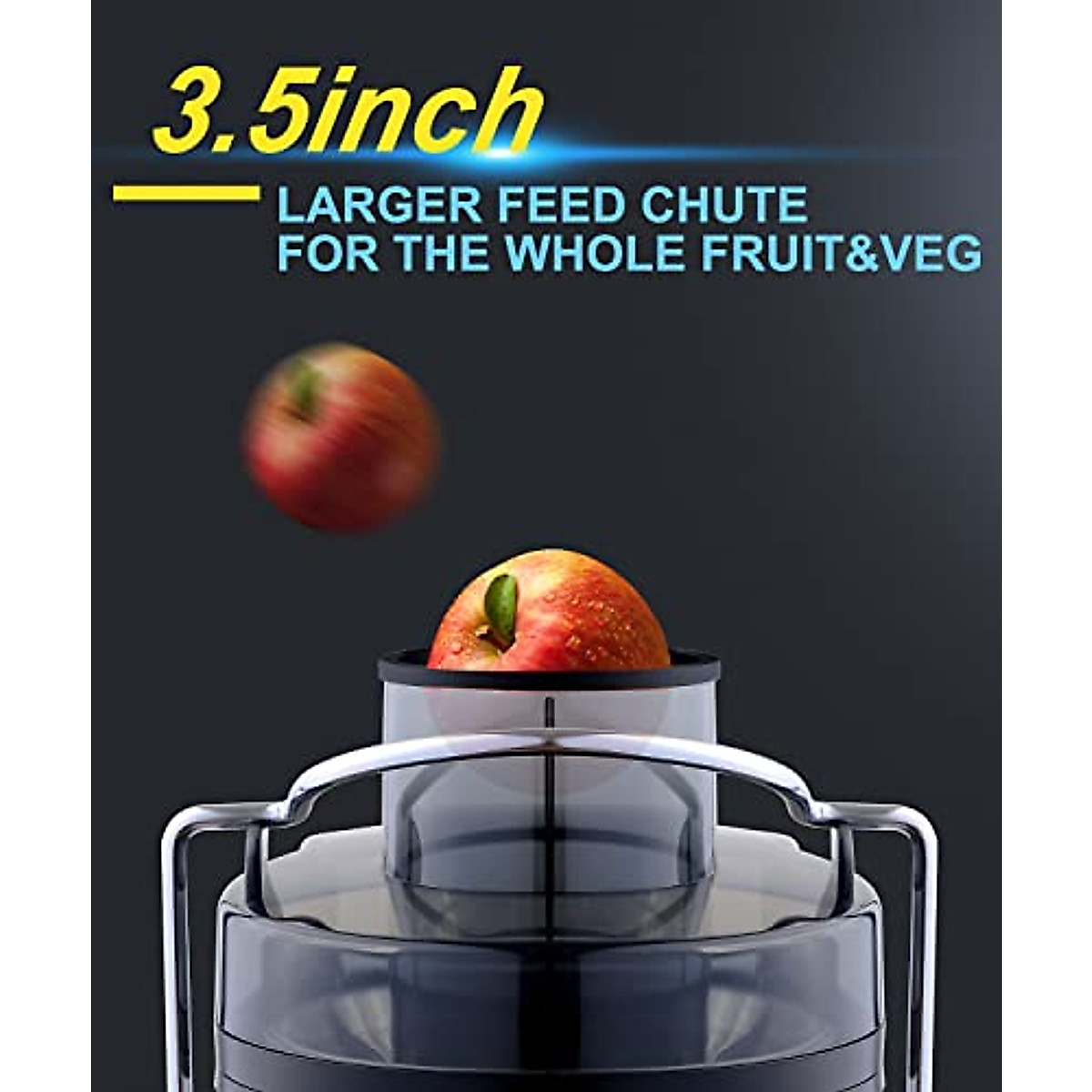Juicer machine, 600w Juicer with Wide Chute for the Whole Fruit, Juicer Extractor 2 Speed Setting Easy to Clean Anti-Drip Function Centrifugal Juicer BPA Free