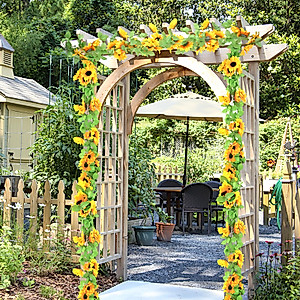 BigOtters 4 Pack Sunflower Garland for Decoration, Silk Sunflowers Artificial Flowers for Sunflower Theme Party Fall Wedding Decor Baby Bridal Shower Decorations