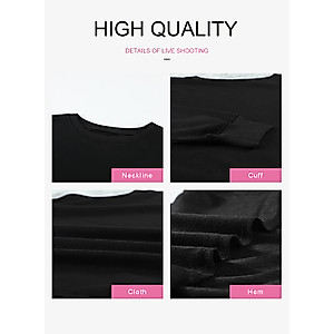 Dokotoo Womens Ladies Plus Size Cotton Basic Oversized Crewneck Long Tunic Sweatshirts for Women Long Sleeve Comfy Cozy Winter Fleece Pullover 2023 Fall Tops Casual Loose Fit Tees Shirts Black XXL