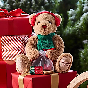 Godiva Chocolatier Holiday 2022 Plush Bear – Christmas Teddy Bear with 6 Gourmet Chocolates - Limited Edition Gift for Chocolate Lovers