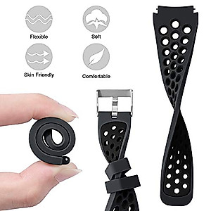 Lerobo 22mm Watch Band Compatible with Samsung Galaxy Watch 46mm/Galaxy watch 3 45mm/Gear S3 Classic/Frontier,22mm Soft Silicone Breathable Watch Strap Wristband for Women Men,(Anthracite Black)