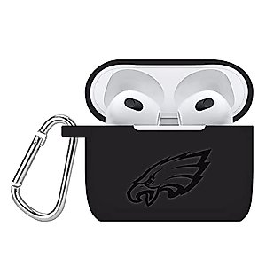 GAME TIME Philadelphia Eagles Engraved Silicone Case Cover Compatible with Apple AirPods Gen 3 (Black)