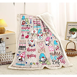 Nurse Gifts Nurse Week Gifts Throw Blanket,Nurse Gifts for Women,Nurse Appreciation Gifts,Nurse Gifts for Nursing Student Soft Fluffy Sherpa Warm Throw Blankets (H11,50"x 60")