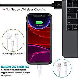 Battery Case for iPhone 11, 7000mAh Rechargeable Portable Power Charging Case for iPhone 11 (6.1 inch) Battery Pack Protective Charger Case (Black)