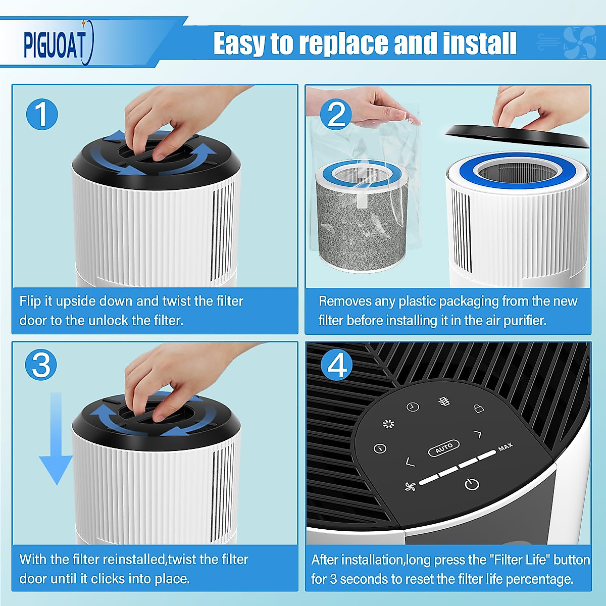 2 Pack HP102 Filter Compatible with Shark HP102 HP102PET HC450 HC450C HC451 HC452 HC452C HC455 HP100 HP100C HP102C HP105 UA205 UA455 Model
