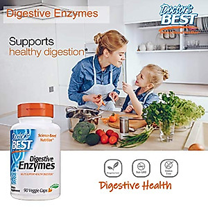 Doctor's Best Digestive Enzymes Non-GMO Vegetarian Gluten Free, 90 Veggie Caps
