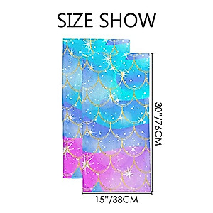 BEAUPPY Bath Hand Kitchen Towels Mermaid Rainbow Set of 2 Soft Absorbent Washcloths Dish Towel Unicorn for Bathroom Home