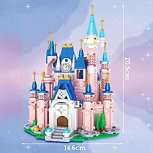Hodlvant Princess Castle Building Blocks Toys for Kids, 596 Pcs Pink Palace Girls Princess Castle Roleplay Building Set, Stem Learning Construction Toys Set EducationalToys for Boys Girls Age 6+
