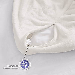 Sleep Philosophy Plush Weighted Ultra Soft and Cozy Warm Calming Heavy Blankets with Poly and Beads Filling, Zipper Removable Cover for Adults, 60x70-18lbs, Ivory