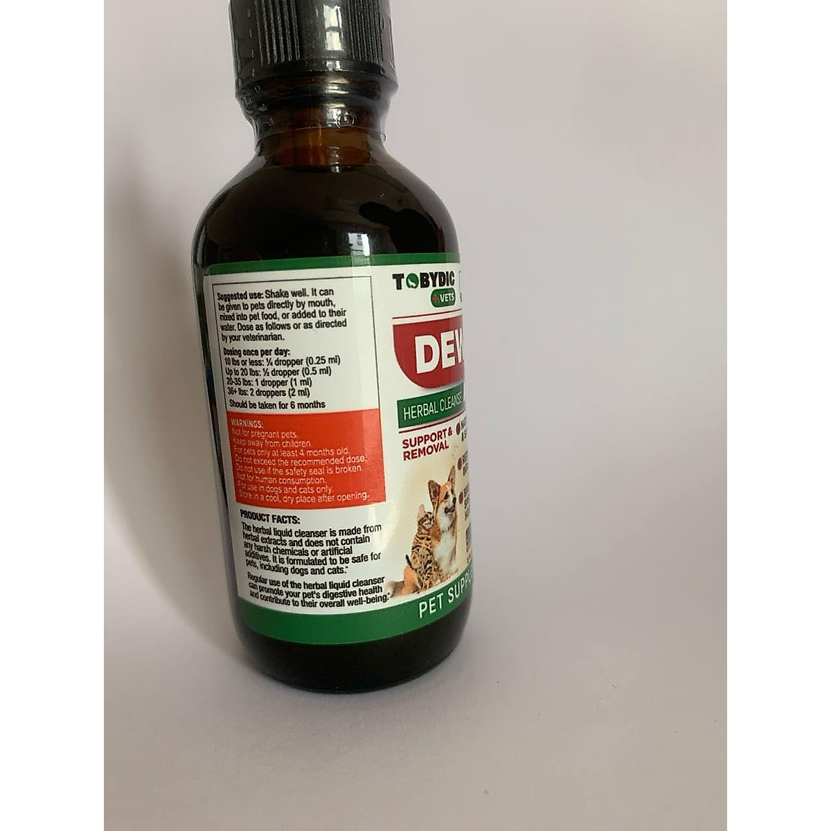 Tobydic Cats & Dogs Natural Broad Spectrum Treatment & Liquid Herbal Medicine - Medication Helps Remove Toxins - Supplement Drops Made in USA