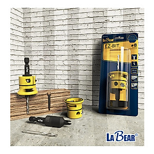 LaBear (#8) Countersink Drill bit Set, Countersink Drill bit, Countersink bit with Replaceable HSS Drill, 1/4" Hex Quick-Change Bits, Adjustable Low Friction Depth