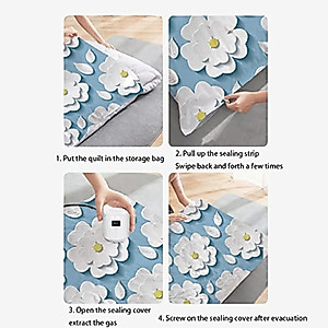 COKUERA Space Saver Bags for Clothes Compression Storage Bags with Hand Pump/Electric Pump Vacuum Compression Bag Perfect for Travel/Home Storage Reusable Vacuum Bags for Travel
