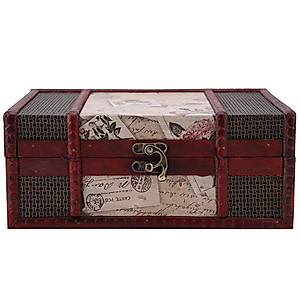 ZJchao Vintage Storage Case, Old-Fashioned Style Decorative Storage Box Can Be Used As Photography Props, Delicate Hand-Made Decoration Crafts for Home Desk and Office Table(#2)