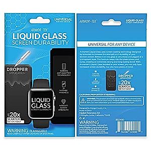 LIQUIPEL Armortek Liquid Glass Screen Protector - Universal Nano Liquid Screen Protector for Smartphones, Tablets, and Wearables - Increased Impact and Scratch Protection ($0 Protection Plan)
