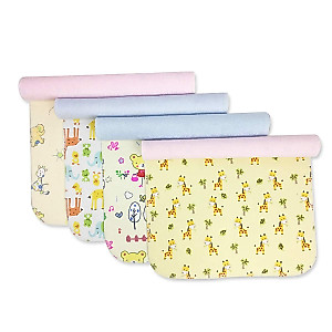 Diaper Changing Pad, Twoworld Breathable Waterproof Changing Pads Washable Resuable Diapers Liners Mats 4Pack（30X45cm）（Yellow Series）