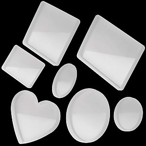 7 Pack Large Silicone Resin Mold for Phone Album, Desktop Decor, Coasters, Home Decoration, Gift, Tomorotec Epoxy Resin Molds DIY Casting Square, Rectangle, Ellipse, Heart Coaster Molds