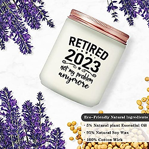 Maybeone Retirement Gifts for Women Men - Scented Candle Gift for Retirement Women Coworker - Retired 2023 Not My Problem Anymore - Best Retirement Gifts for Mom, Wife, Coworkers, Boss