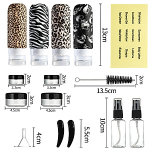 Mrsdry Travel Bottles Set for Toiletries 16 Pack, Leakproof Travel Containers for Toiletries TSA Approved Silicone Travel Accessories Squeezable Refillable 3oz, for Shampoo Conditioner Lotion