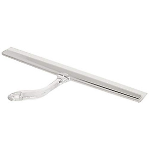 iDesign Zia Metal and Plastic Bathroom Squeegee for Shower, Glass Doors, Floors, Mirrors, with Suction Hook Holder , 12 Inches, Clear and Stainless Steel