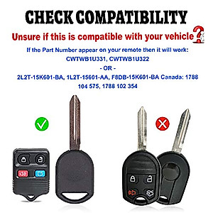 Beefunny Replacement Upgraded Flip Remote Car Key Fob 315MHz 4D63 Chip for Ford Lincoln Mercury FCC ID CWTWB1U345 CWTWB1U331 CWTWB1U322 GQ43VT11T