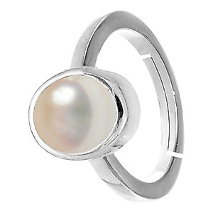 LMDPRAJAPATIS 5.56 Carat Natural Pearl Moti 925 Sterling Silver Fine Jewelry Ring with Stemp For Women Gifts For Her