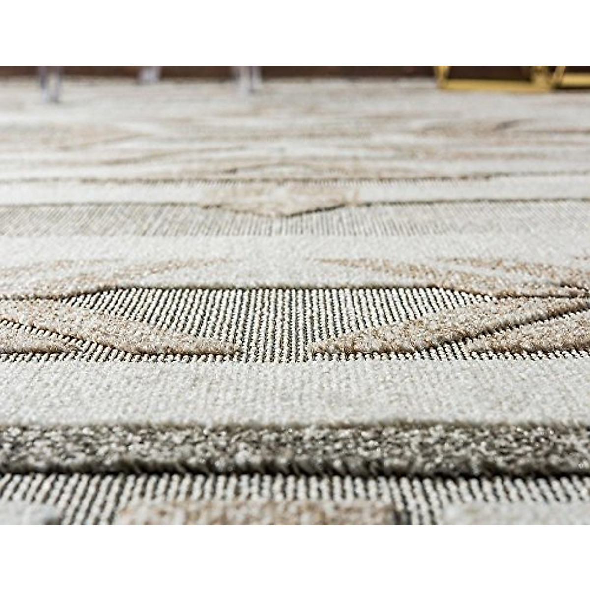 Unique Loom Outdoor Modern Collection Area Rug - Albuquerque (5' x 8' Rectangle, Beige/ Brown)