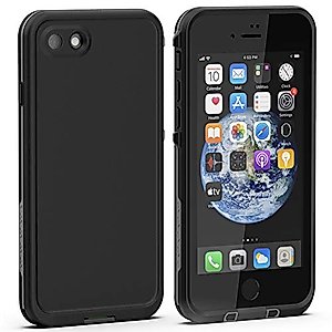 Diverbox iPhone SE 2020 Waterproof Case iPhone 8 Waterproof Case,Waterproof Shockproof IP68 Full-Body Sturdy Case Built-in Screen Protector, Durable Underwater for Full Sealed Cover 4.7 in (Black)