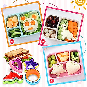 Crustless Sandwich Cutter 4 Pcs Sandwich Cutter and Sealer Set Decruster Sandwich Maker Lunchbox Bento Box DIY Cookie Cutters Uncrustables Pancake Maker