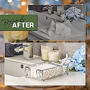 LEVIMETREE Napkin Holder for Bathroom – Cast Iron Silver Napkin Holder for Table – Versatile and Modern Bathroom Napkins Guest Disposable – Premium Paper Hand Towels Caddy, Bathroom Napkin Tray