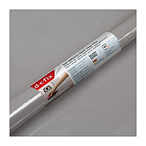 d-c-fix Wallpaper Self Adhesive Peel and Stick Waterproof Contact Paper for Kitchen and Bath Countertops Cabinets and DIY, Grey Glossy, 26,5" x 78,7"