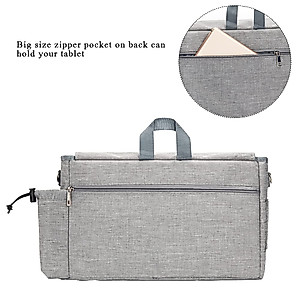 MOMIGO Baby Diaper Caddy Bag - Large Capacity Diaper Caddy Tote Bag Baby Stroller Bag Nursery Storage Bin for Diapers, Wipes & Toys Diaper Bag for Outdoor (Grey)