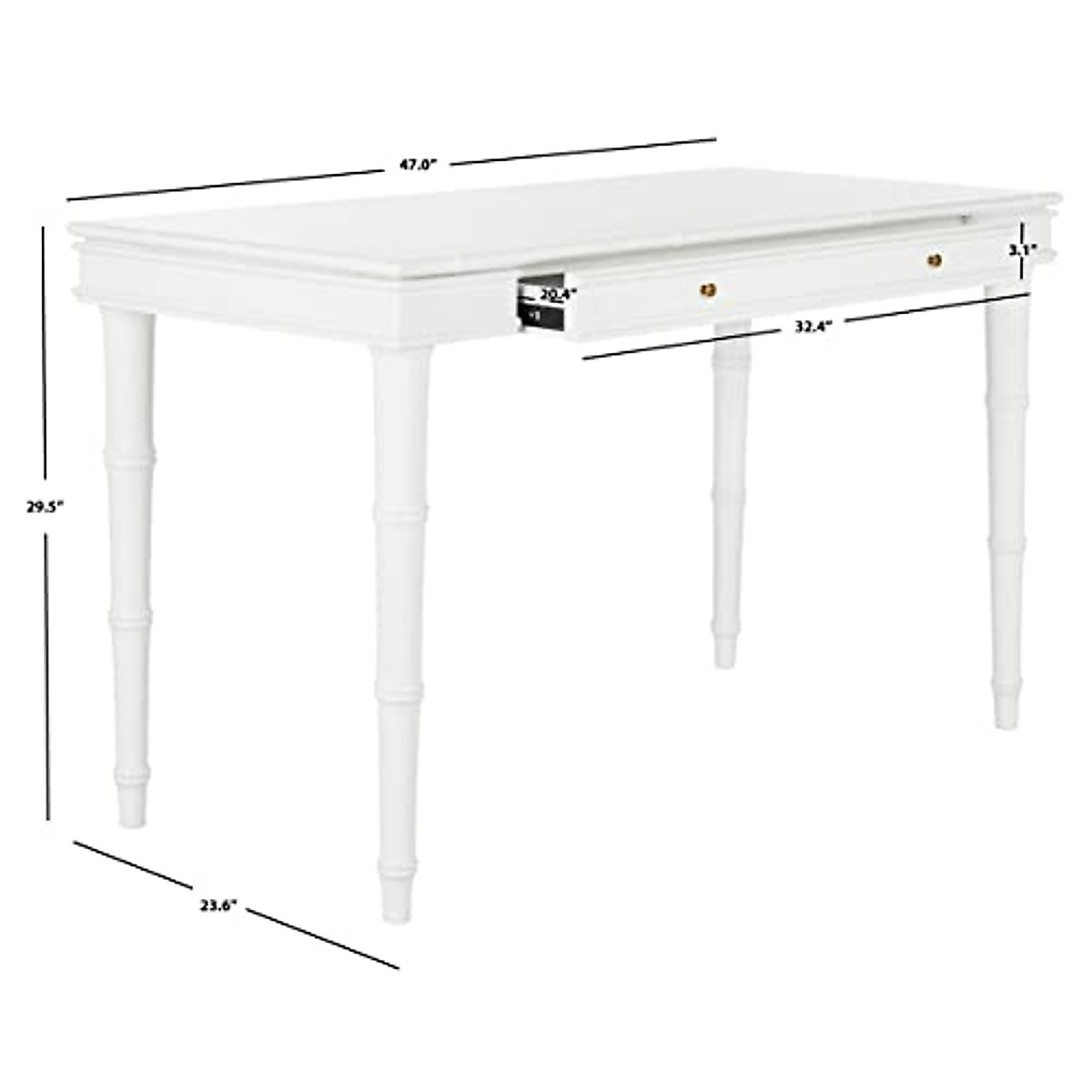 Safavieh Home Office Noely Modern Coastal White 1-drawer Writing Desk