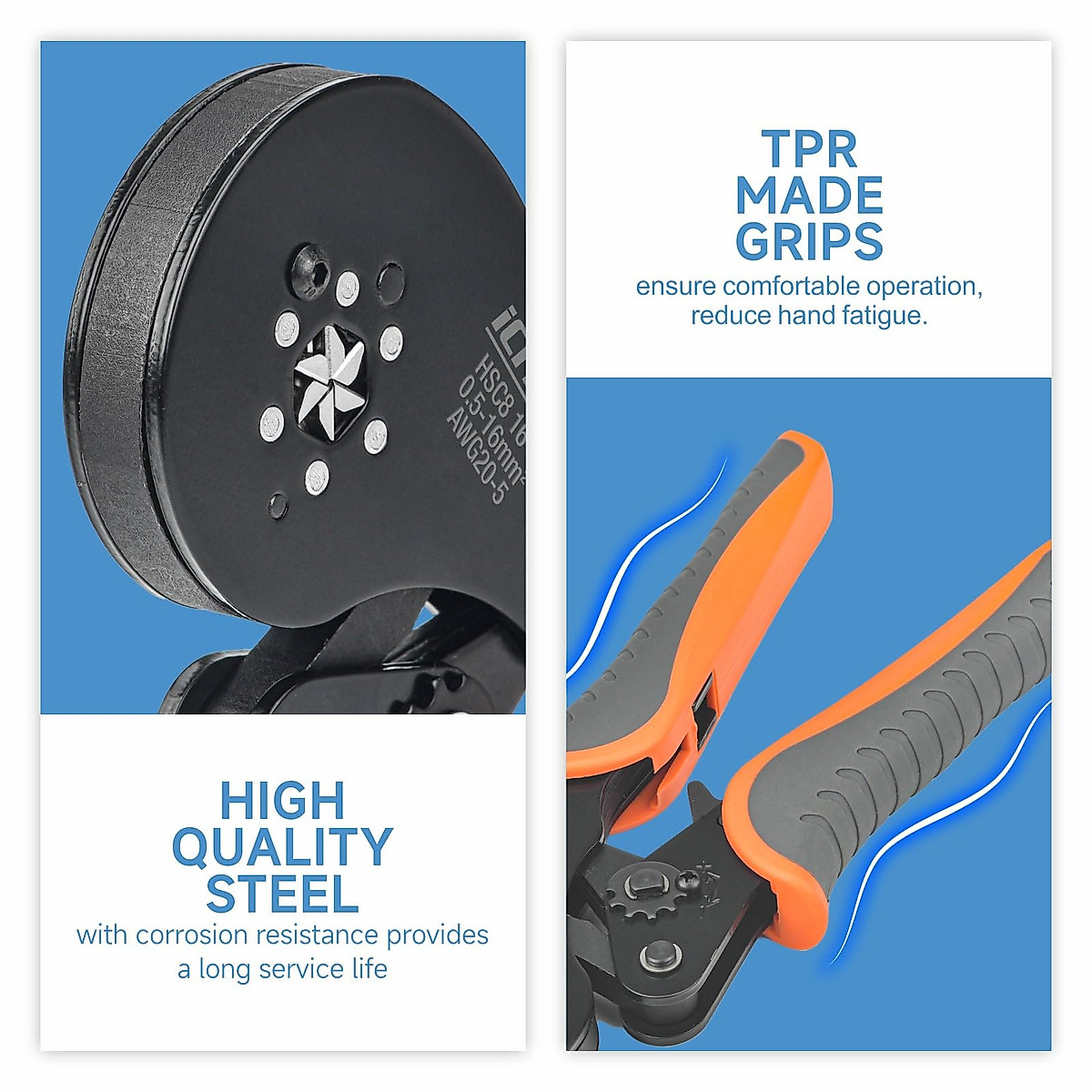 iCrimp Hexagonal Ratchet Crimper for End Sleeves and Ferrules 0.5-16mm2 AWG 20-5