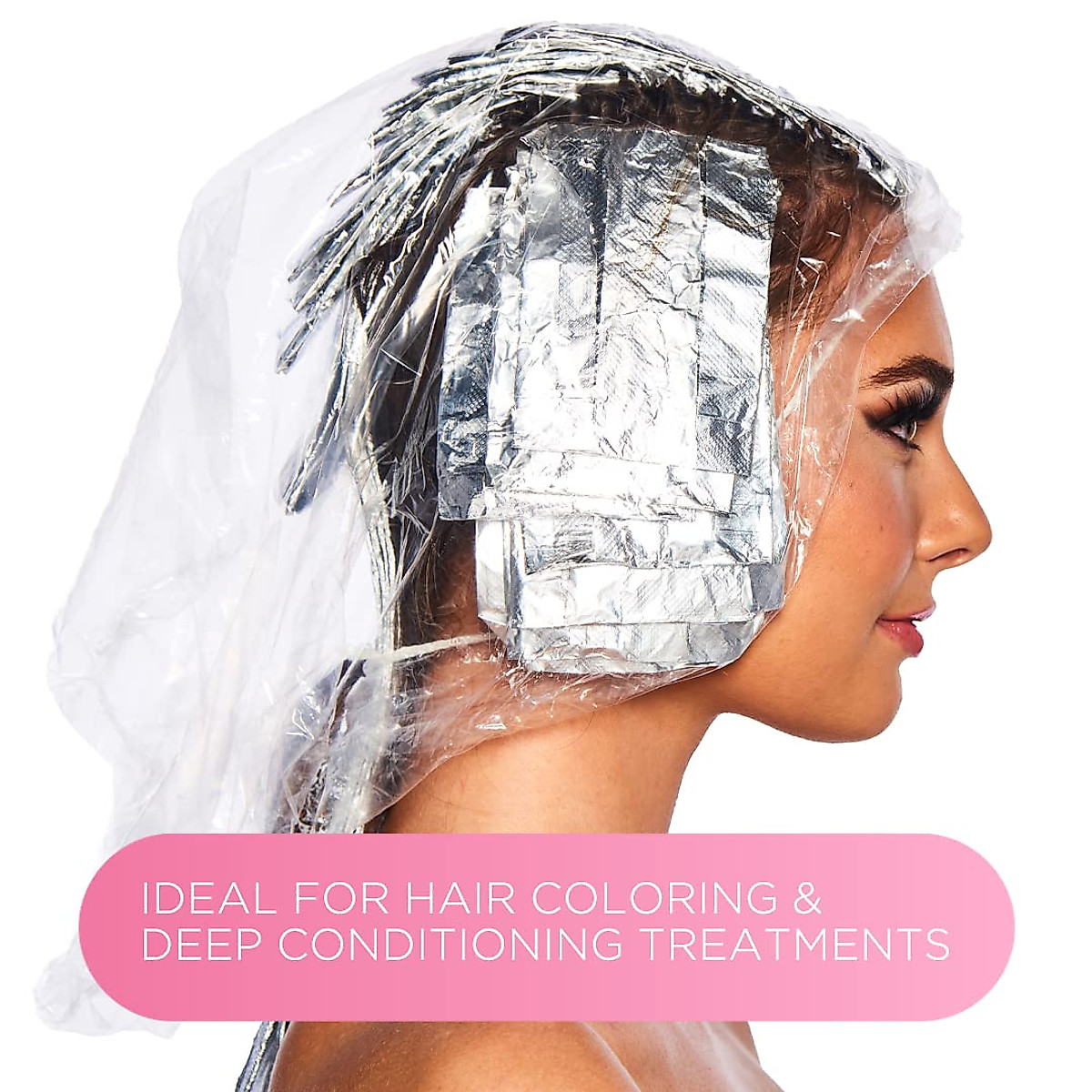 ADAMA Disposable Shower Conditioning Processing Caps, XX-Large Size for Processing, Conditioning, Showering Voluminous Hair, Protects Long Hair Styles, 10 Disposable Caps, Clear