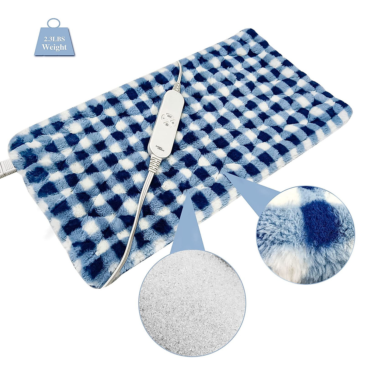 GOQOTOMO Full Weighted Electric Heating Pad for Back/Waist/Abdomen/Shoulder/Neck Pain and Cramps Relief - 2.3 lb Weighted with Auto-Shut Hot Heated Pad(12 * 24", LB002)