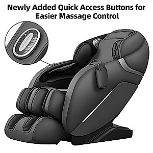 iRest SL Track Massage Chair Recliner, Full Body Massage Chair, Zero Gravity, Bluetooth Speaker, Airbags, Heating, and Foot Massage (Black)