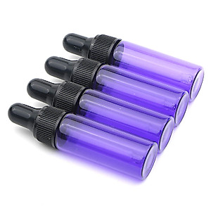 Kesell 5ml Small Dropper Bottles Empty Essential Oil Glass Bottle Lotion Perfume Sample Vials with Glass Eye Dropper, Pack of 20