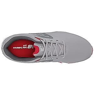 New Balance Men's Striker v2 Golf Shoe, Grey/Red, 9