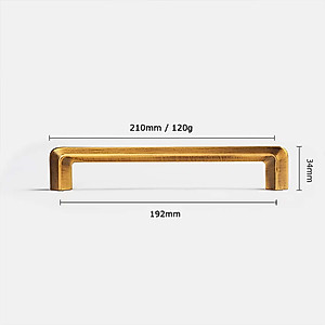 Goo-Ki Brushed Brass Zinc Alloy Cabinet Handles - 7.56''(192mm) Hole Center Affordable Luxury Cabinet Pull Hardware for Bedroom, Kitchen, 10 Pack