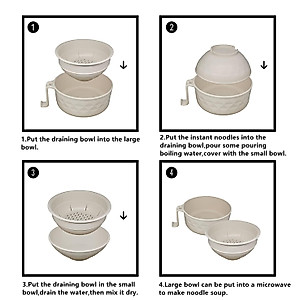 Ramen Cooker Ramen Bowl Set with Chopsticks Microwave Noodle College Dorm Room Essentials for Girls for Boys Apartment -White