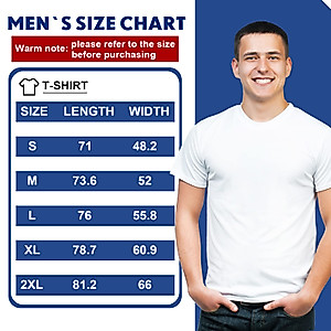 Handepo 6 Pcs Sublimation Men's Blank White T-Shirts, Polyester Crew Neck Short Sleeve for Printing (M Size)